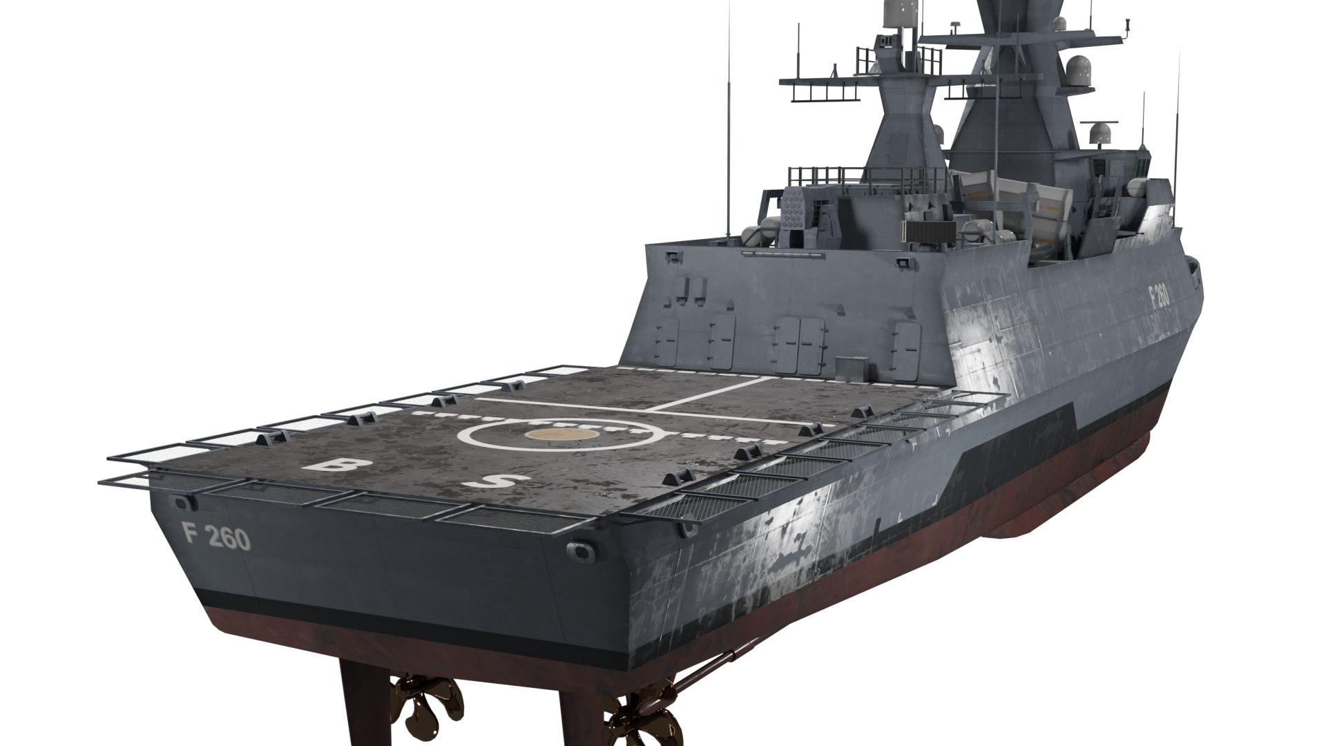 K130 Braunschweig Class Corvette Game-ready 3D - TurboSquid 2265080