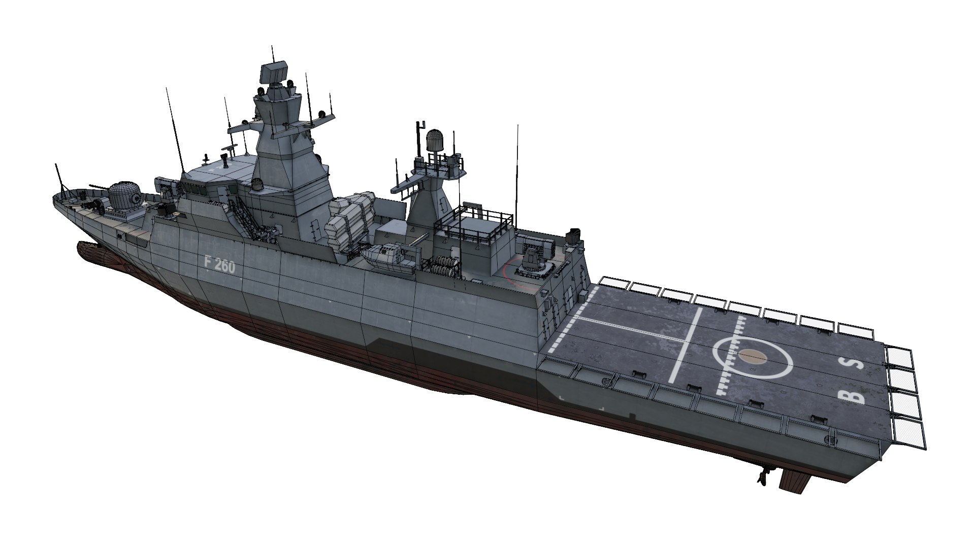 K130 Braunschweig Class Corvette Game-ready 3D - TurboSquid 2265080