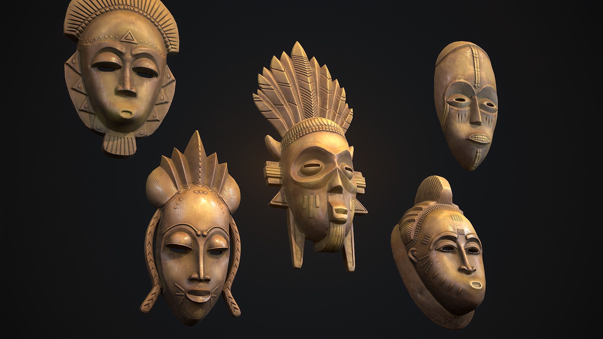 African Mask Collection 3D Model - TurboSquid 2163558