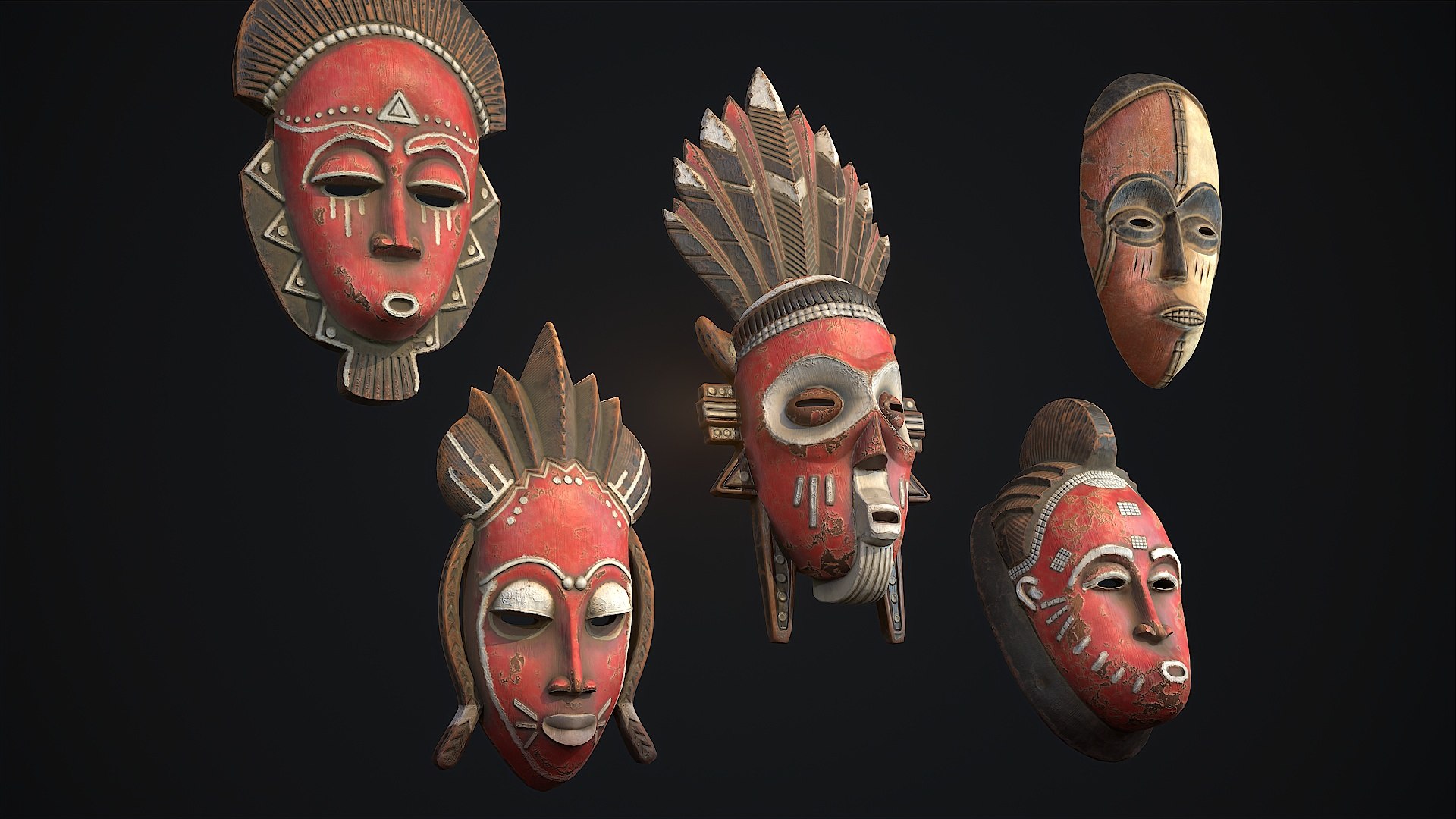 African Mask Collection 3D Model - TurboSquid 2163558