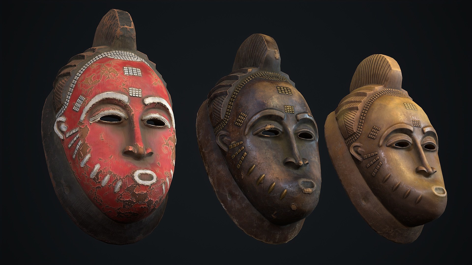 African Mask Collection 3D Model - TurboSquid 2163558
