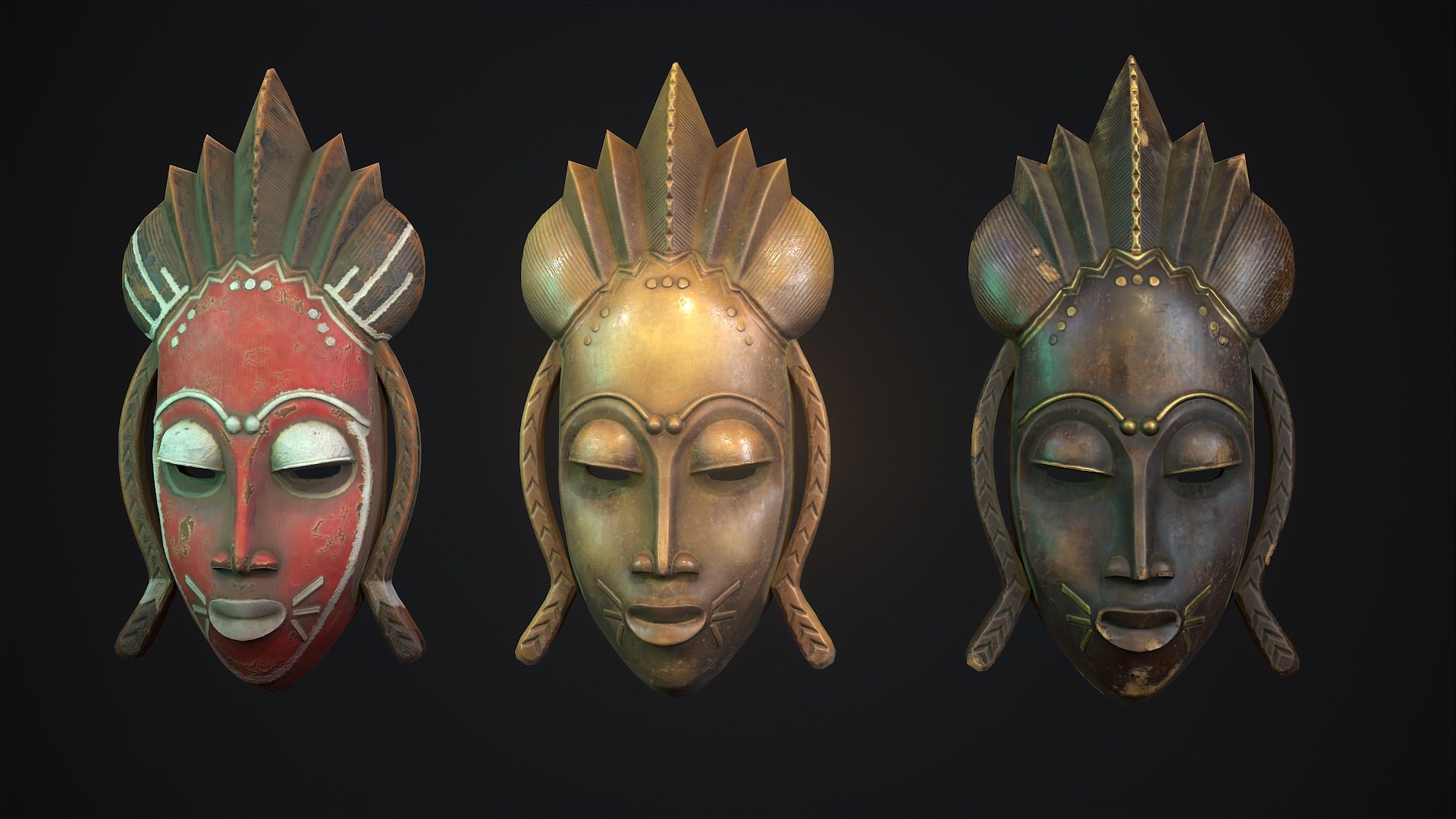African Mask Collection 3D Model - TurboSquid 2163558