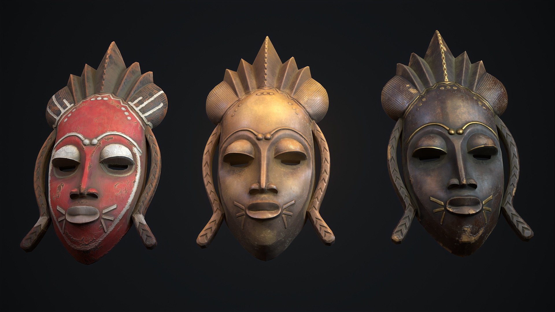 African Mask Collection 3D Model - TurboSquid 2163558
