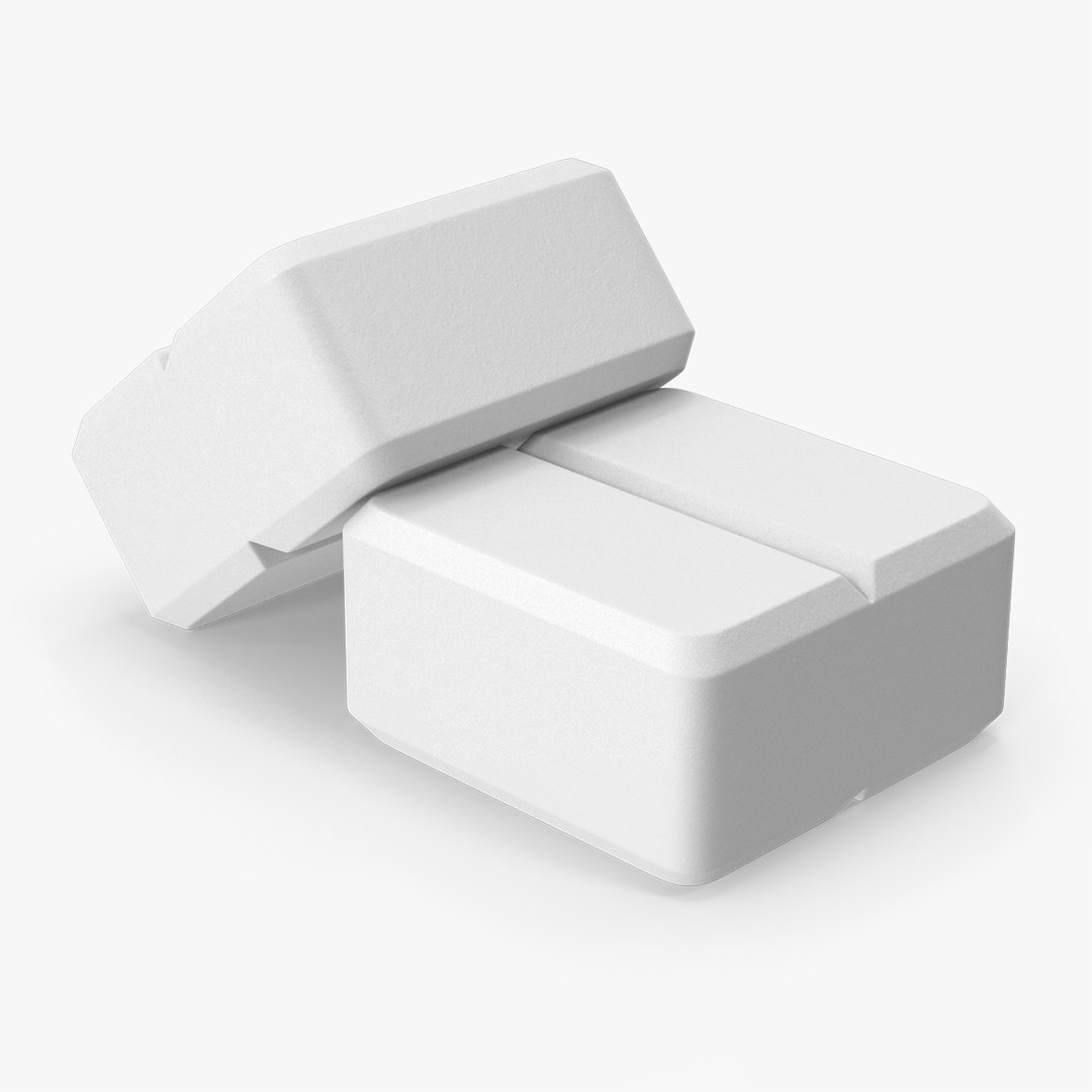 3D White Square Pills model - TurboSquid 1925824