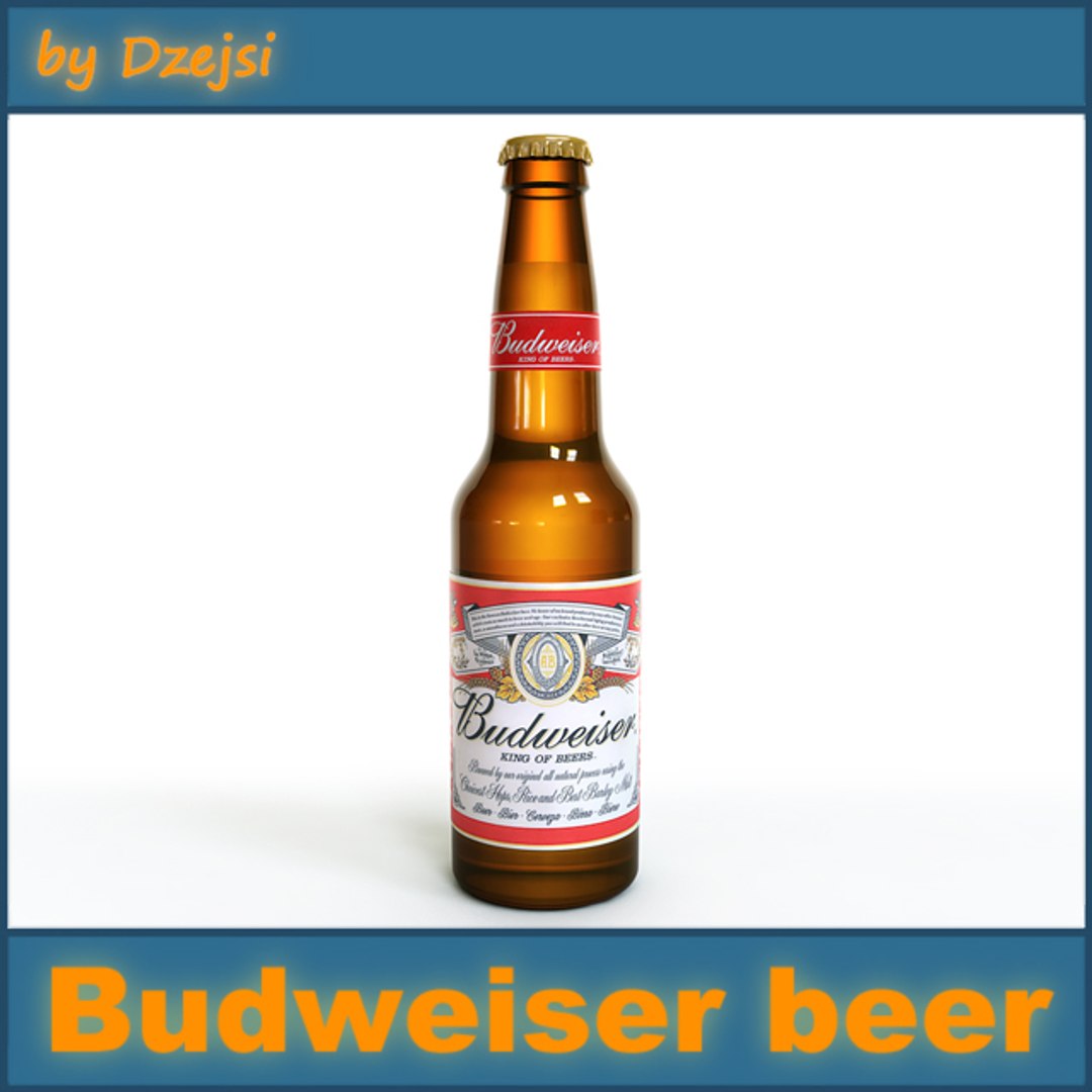 3d budweiser beer bottle