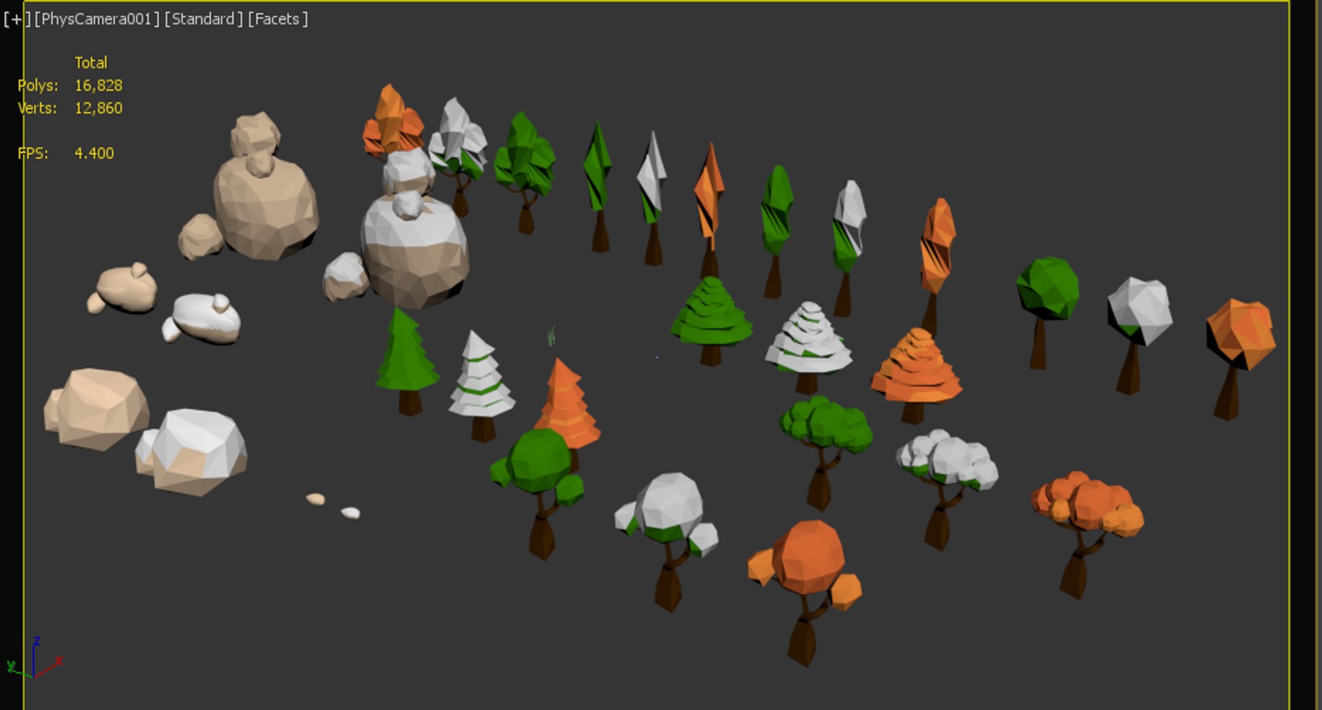 3D Stones Trees - TurboSquid 1698372
