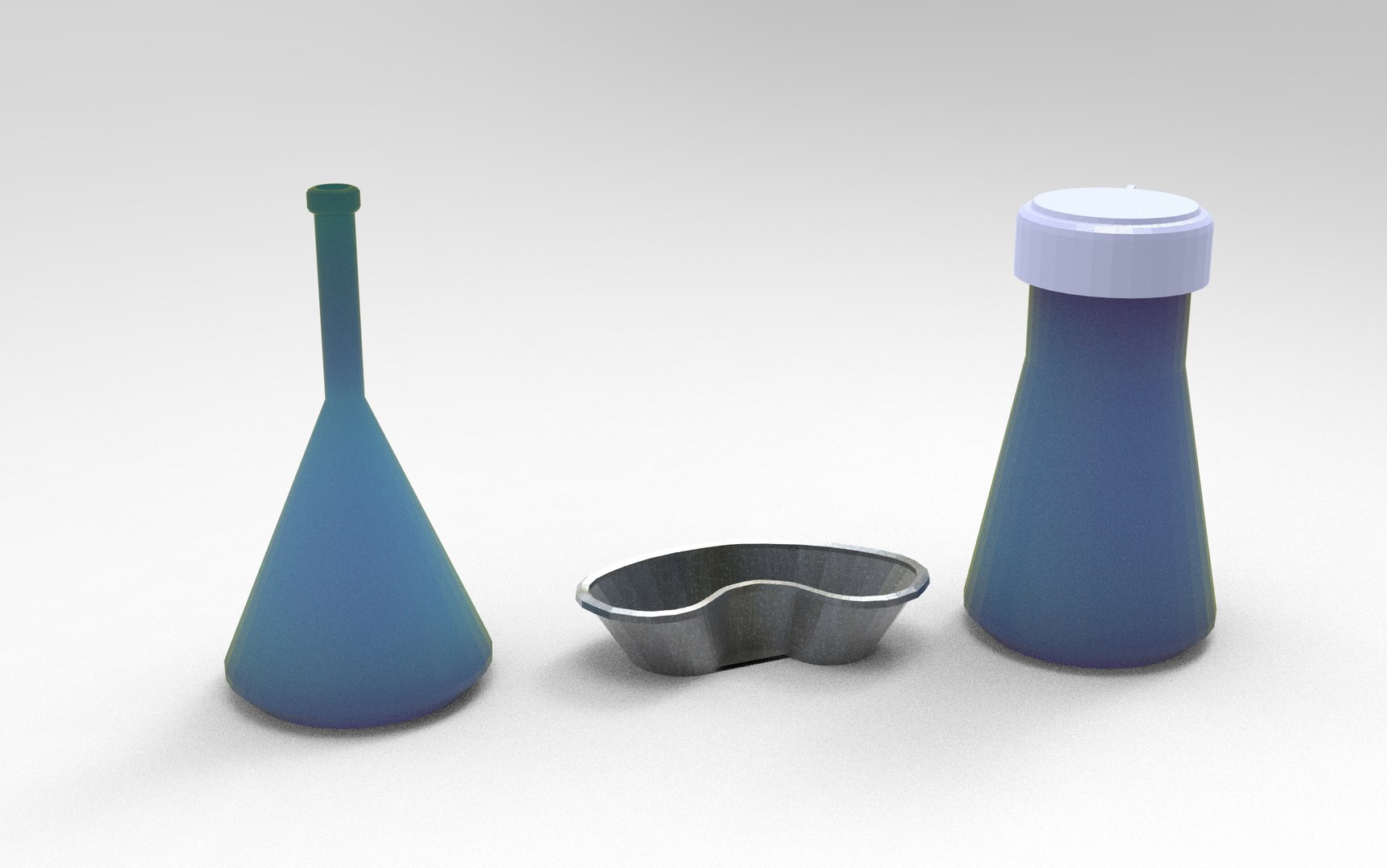 3D Flask Labeled Jar And Steel Tray Model - TurboSquid 1972267