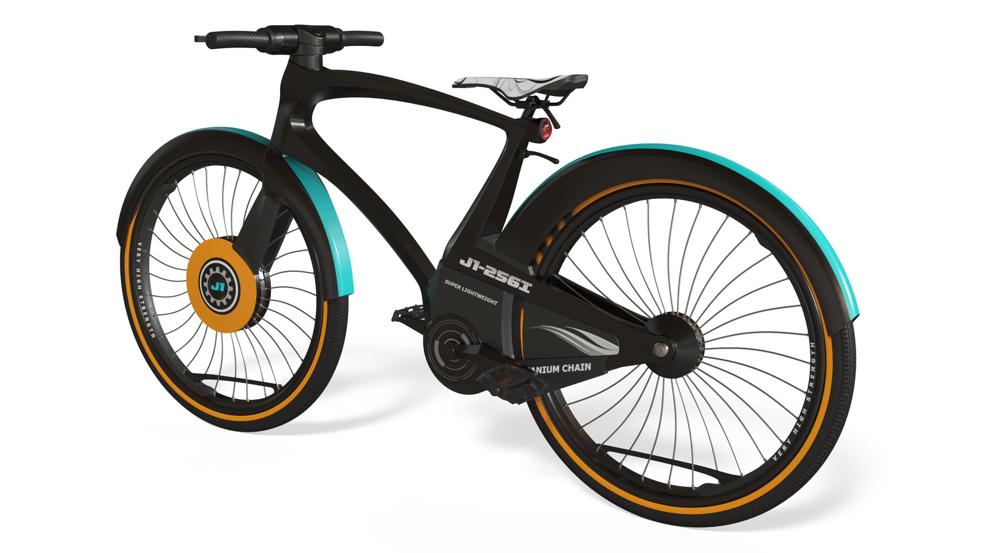 3D Futuristic Urban Bicycle Black - TurboSquid 2236677