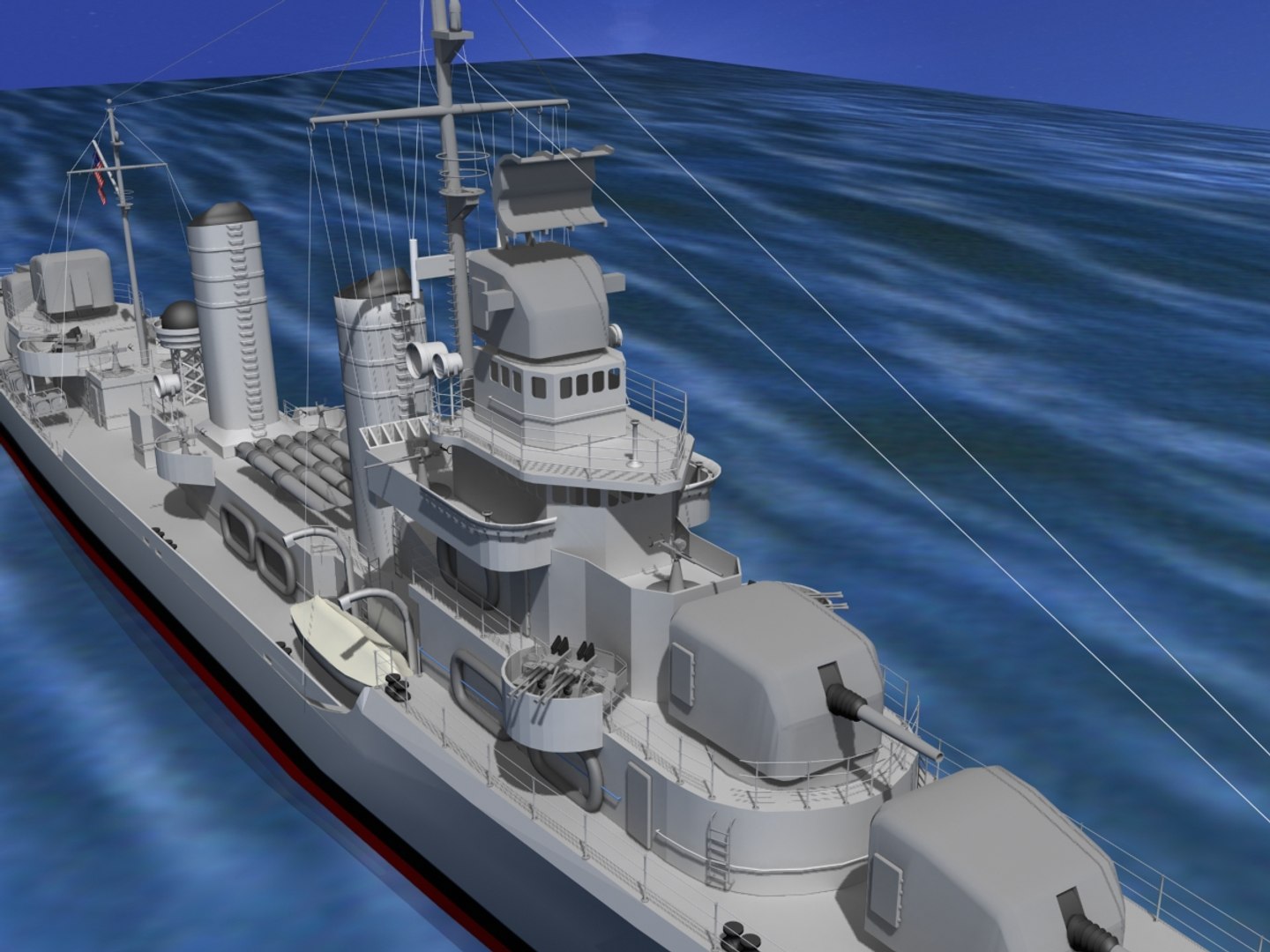 3d Model Of Anti-aircraft Class Destroyers