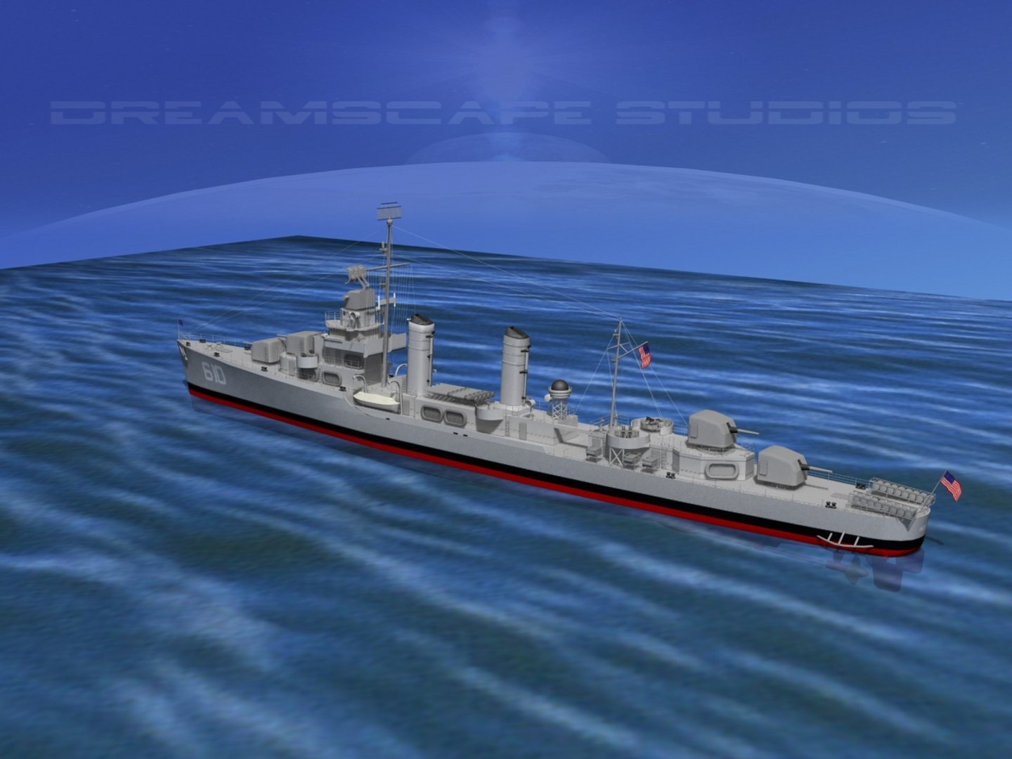 3d Model Of Anti-aircraft Class Destroyers