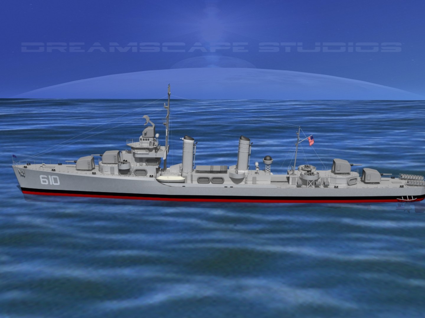 3d Model Of Anti-aircraft Class Destroyers
