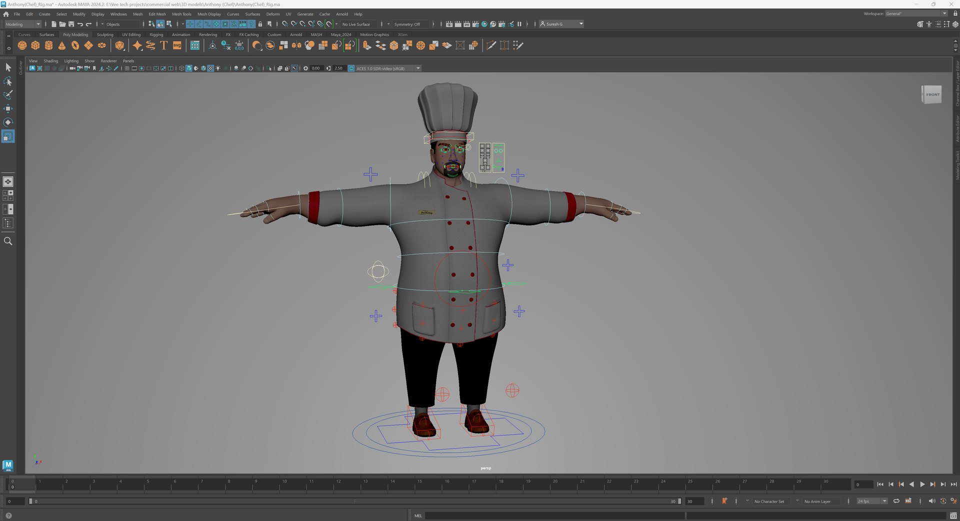 CHEF Anthony - MAYA Rigged And Blender Rigged 3D - TurboSquid 2424079