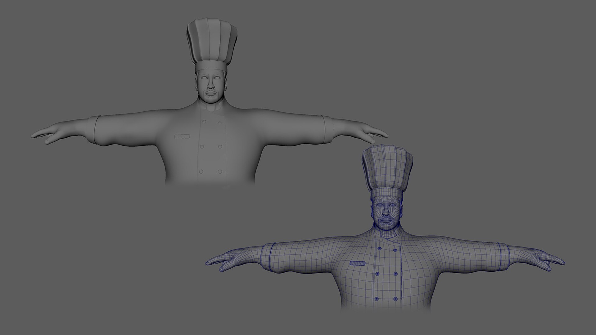 CHEF Anthony - MAYA Rigged And Blender Rigged 3D - TurboSquid 2424079