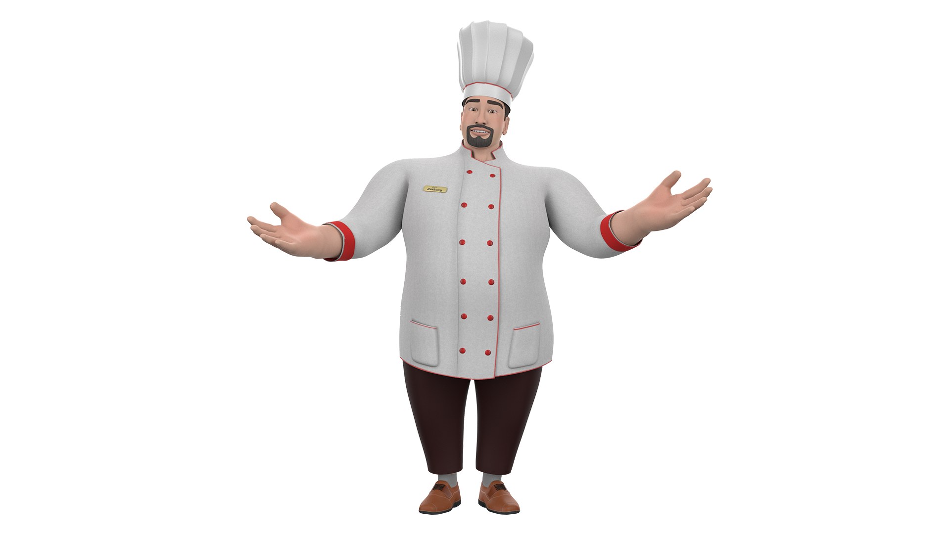 CHEF Anthony - MAYA Rigged And Blender Rigged 3D - TurboSquid 2424079