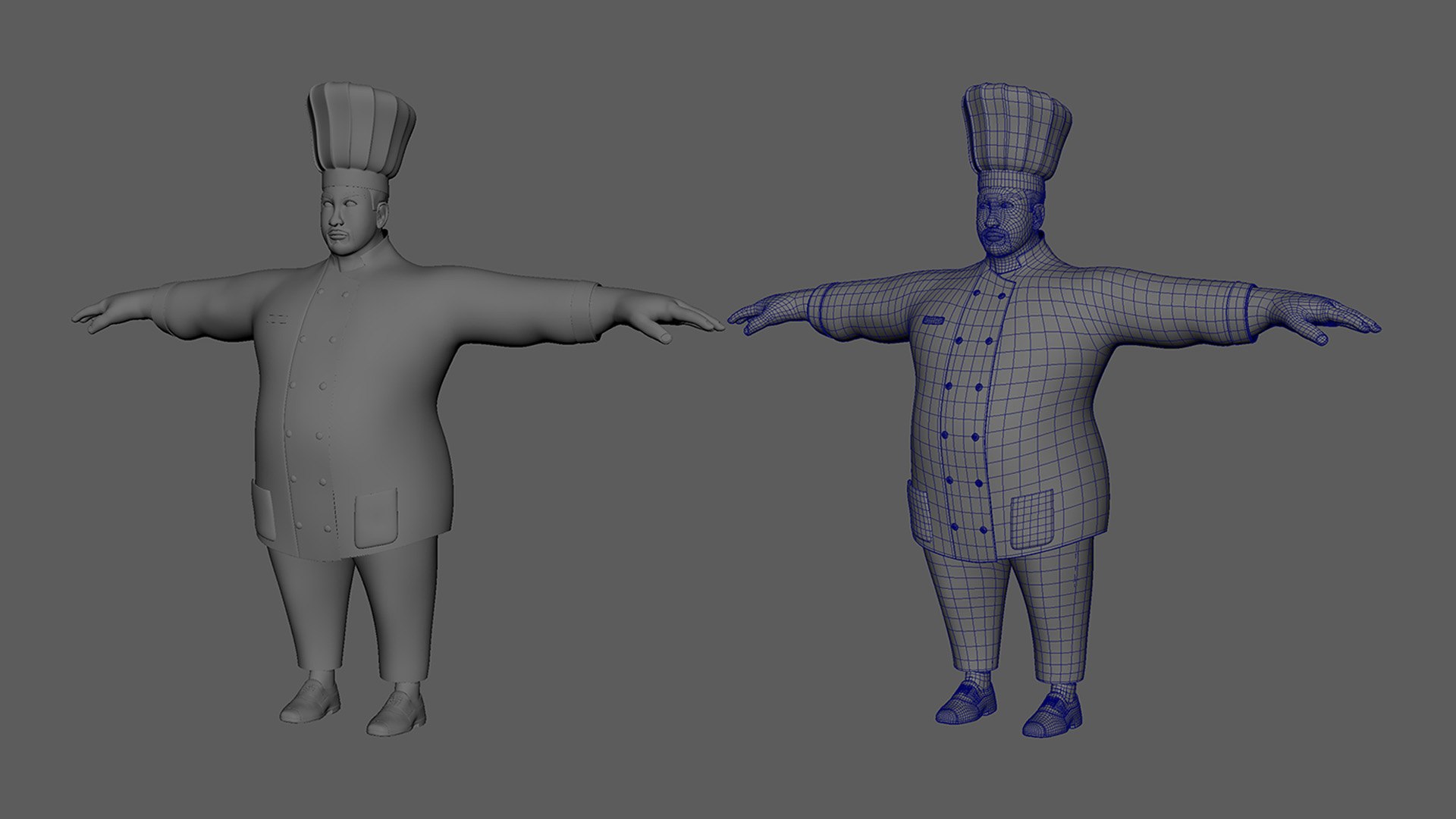 CHEF Anthony - MAYA Rigged And Blender Rigged 3D - TurboSquid 2424079
