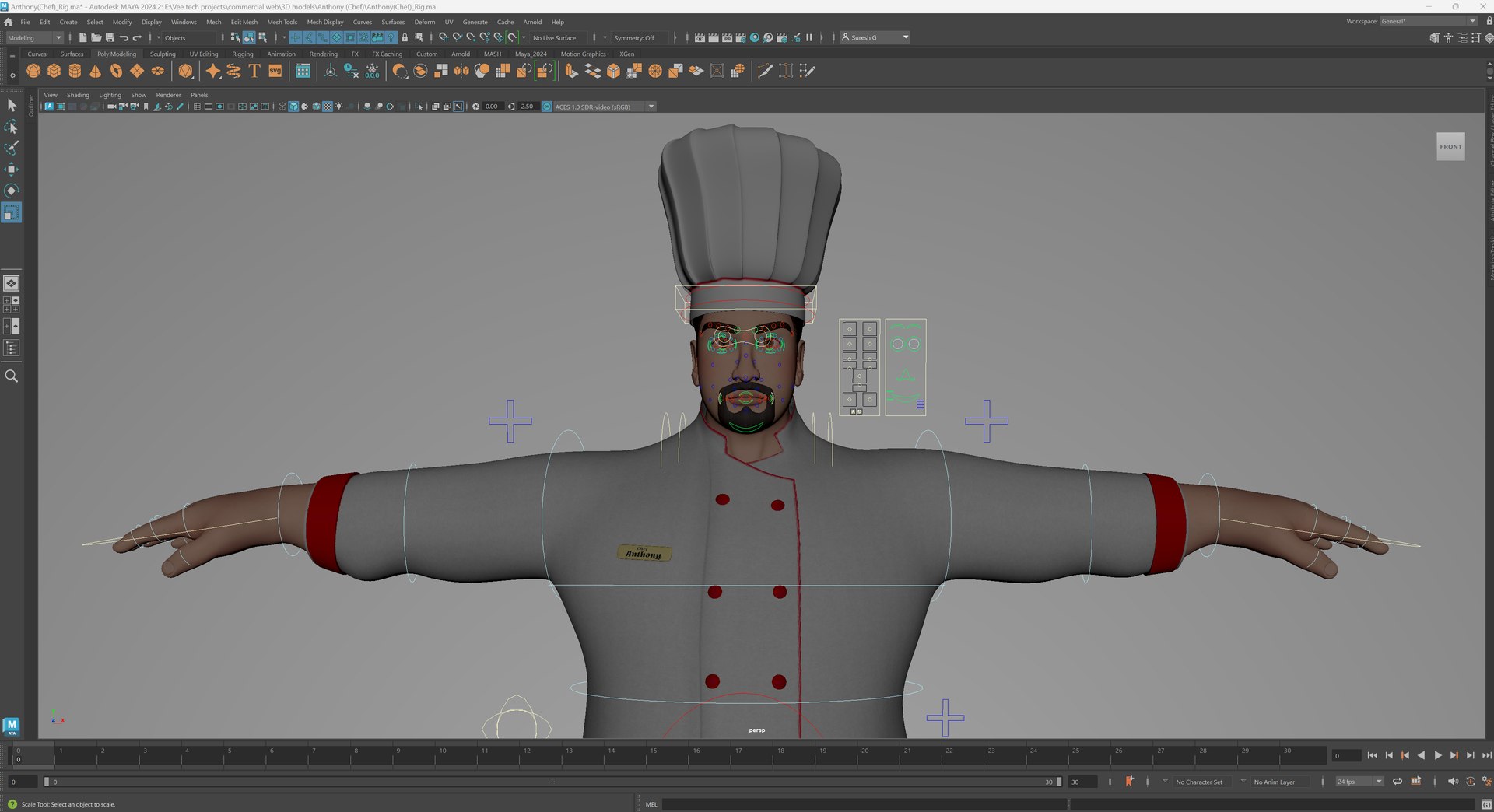 CHEF Anthony - MAYA Rigged And Blender Rigged 3D - TurboSquid 2424079