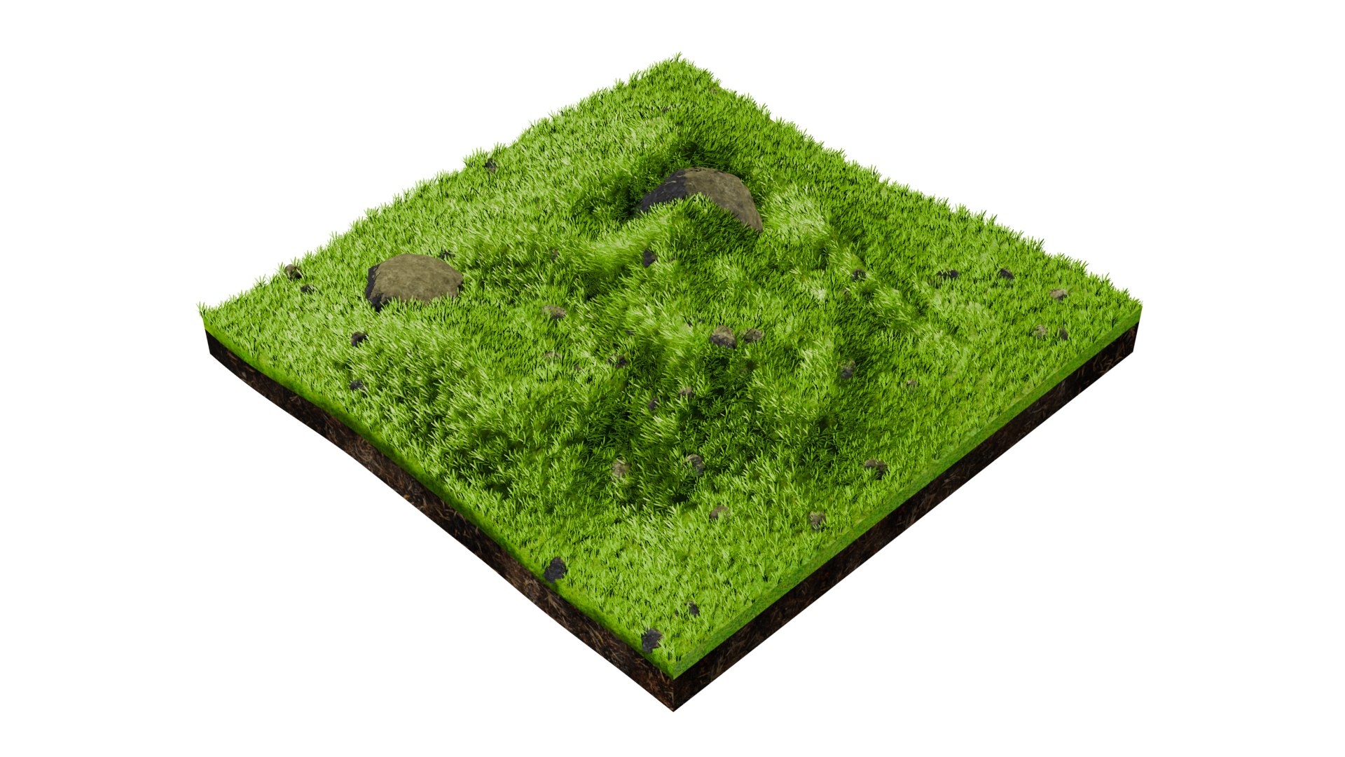3D Hill With Rocky Grass 3 - TurboSquid 2184129
