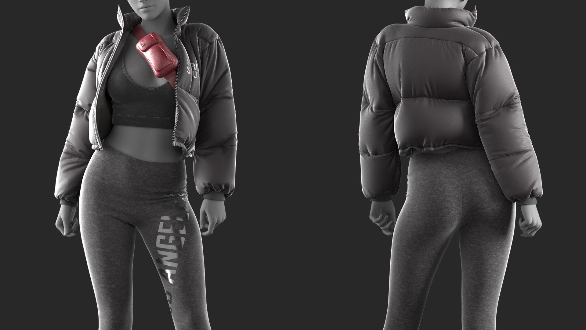 3D Girls Outfit 22 - Marvelous CLO Project file Video Process model ...