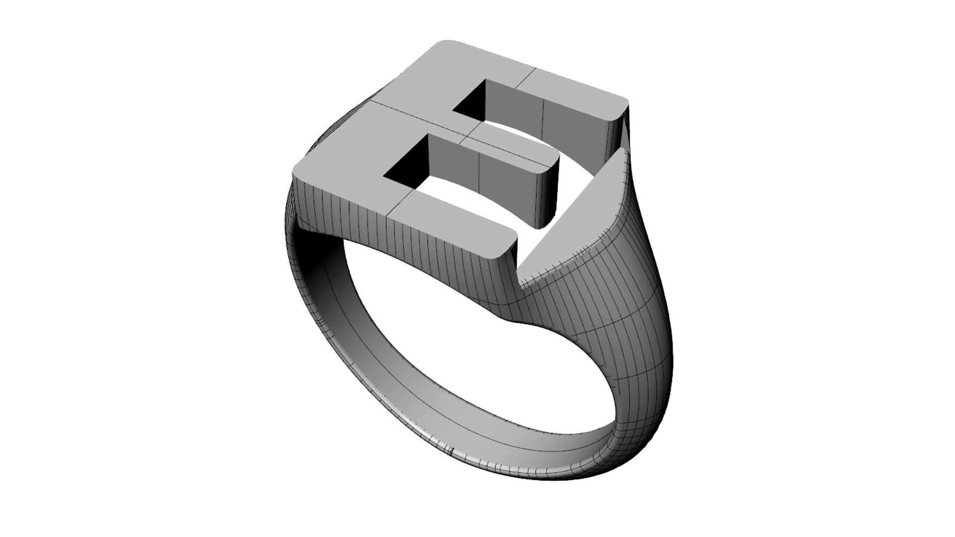 Alphabet Signet Ring A - E 3D Model - TurboSquid 2088823