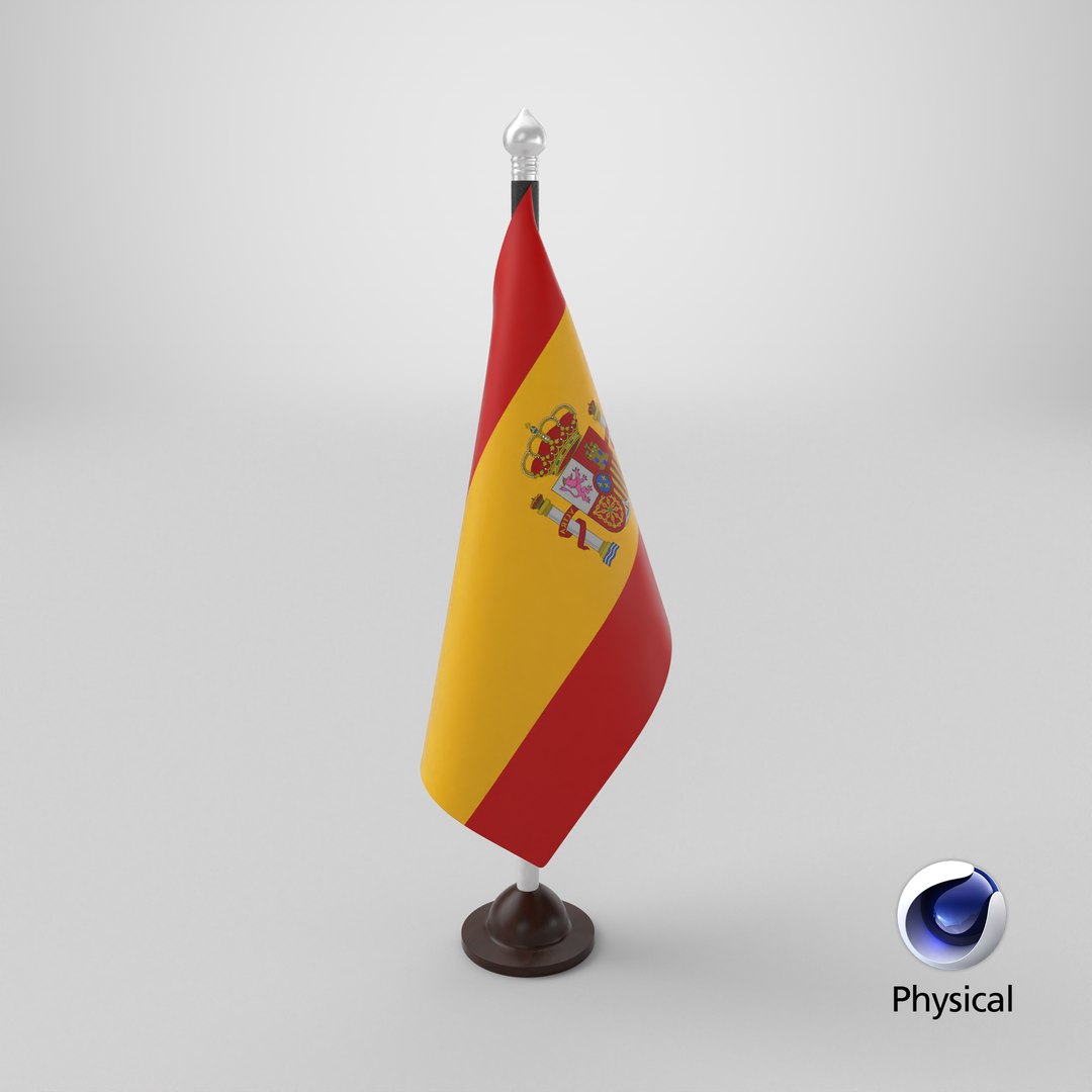 Spain Flag Stand 3D - TurboSquid 2508143