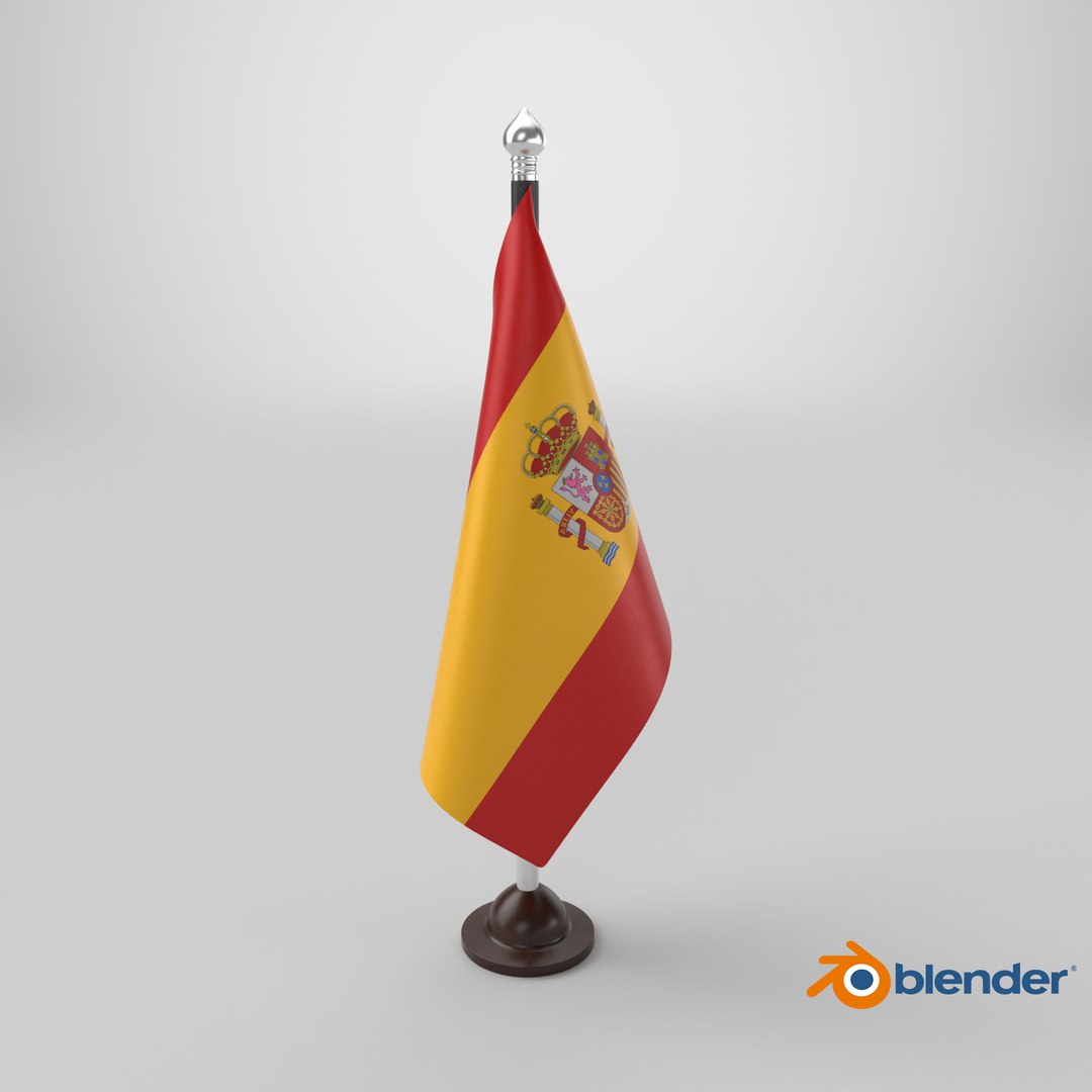 Spain Flag Stand 3D - TurboSquid 2508143