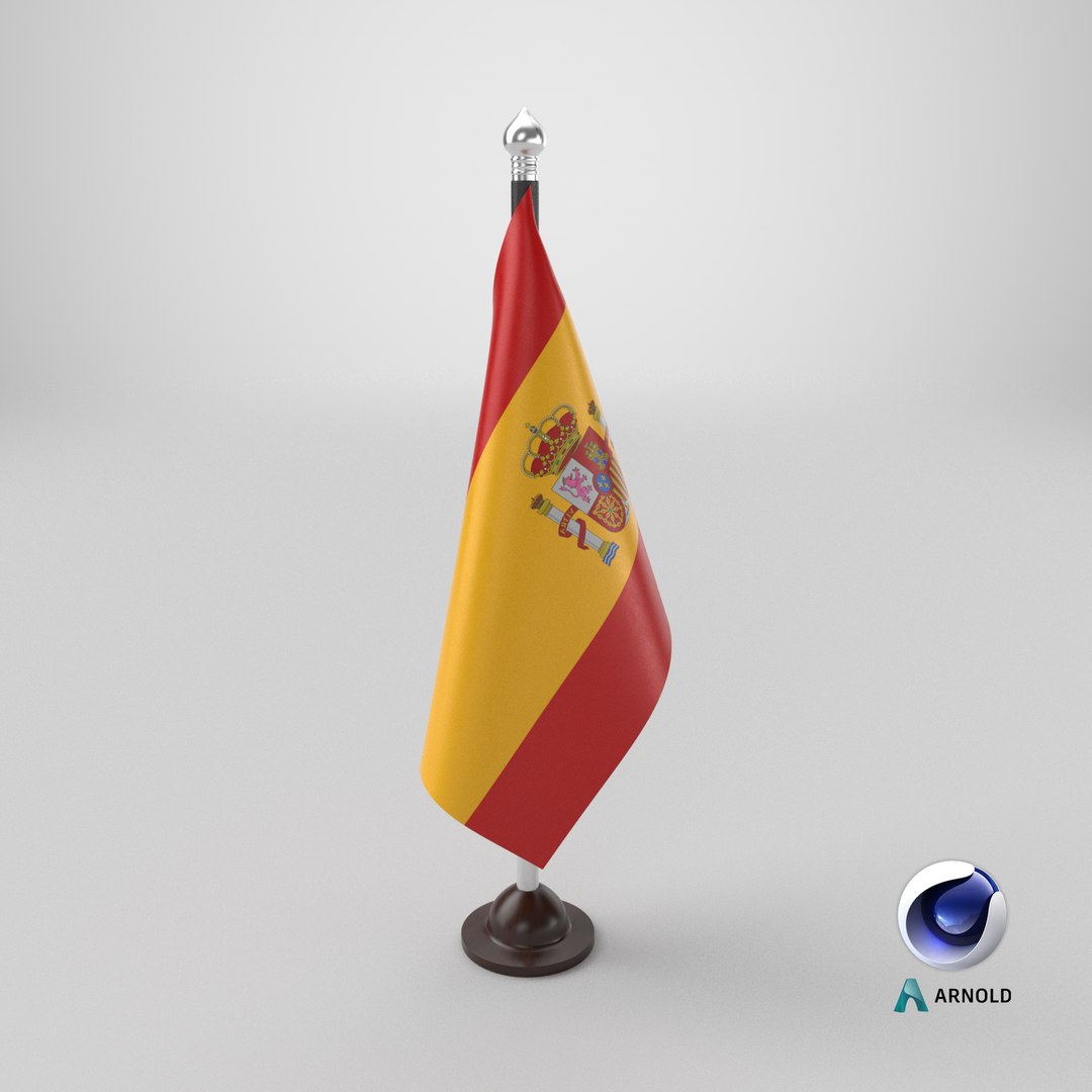 Spain Flag Stand 3D - TurboSquid 2508143