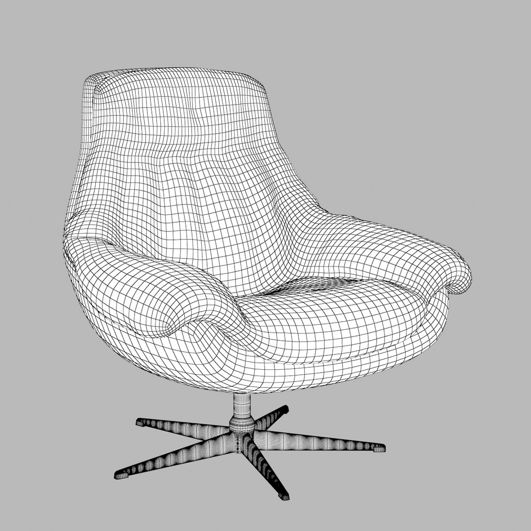 Obj Leather Swivel Chair H