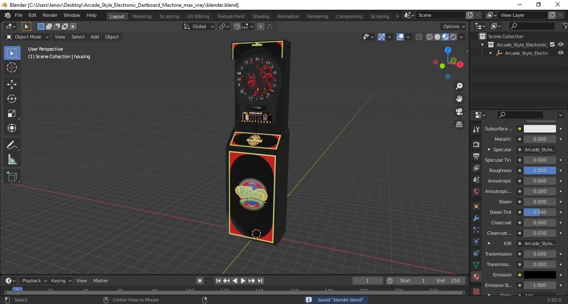 3D Arcade Style Electronic Dartboard Machine Model - TurboSquid 2221918