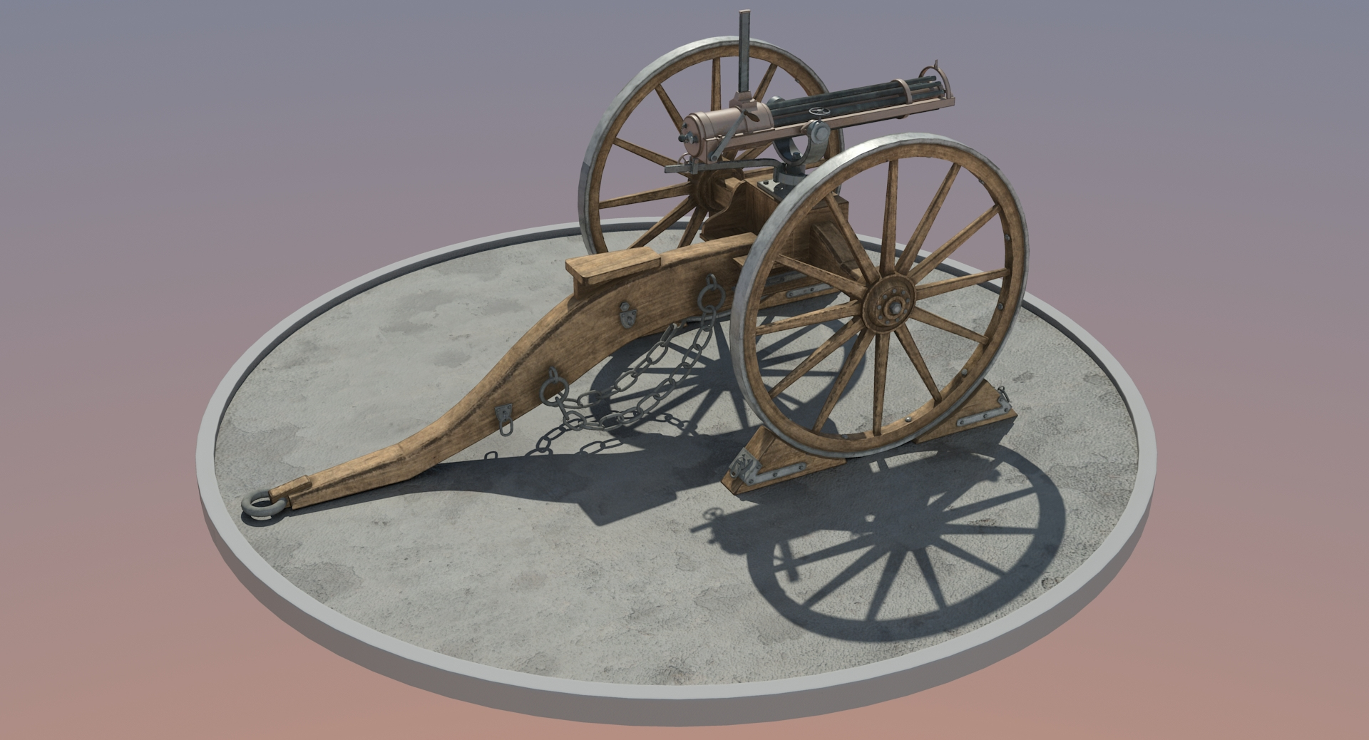 gatling gun 3d max