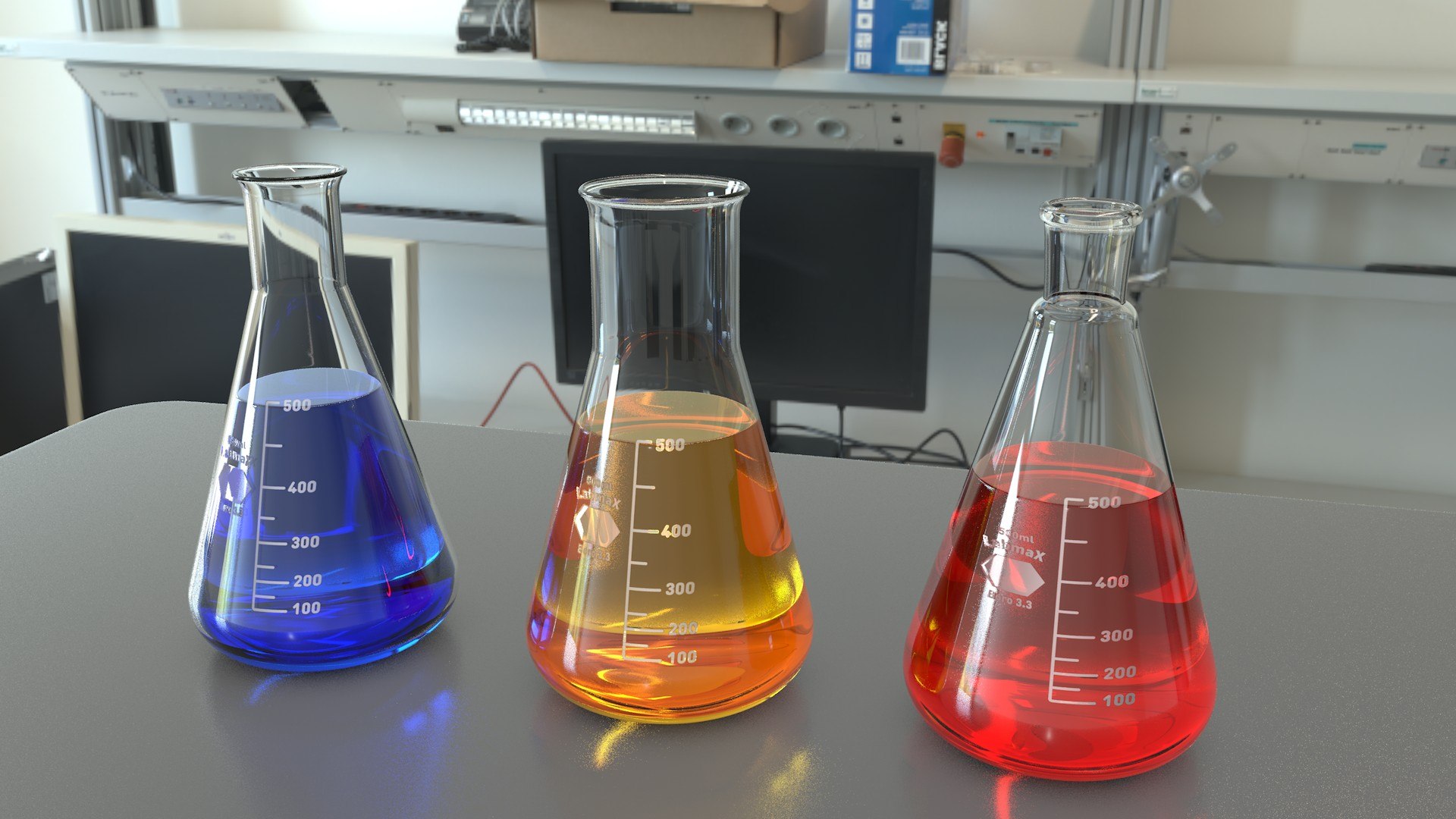 3D Model Erlenmeyer Flask Pack Scene - TurboSquid 2343490