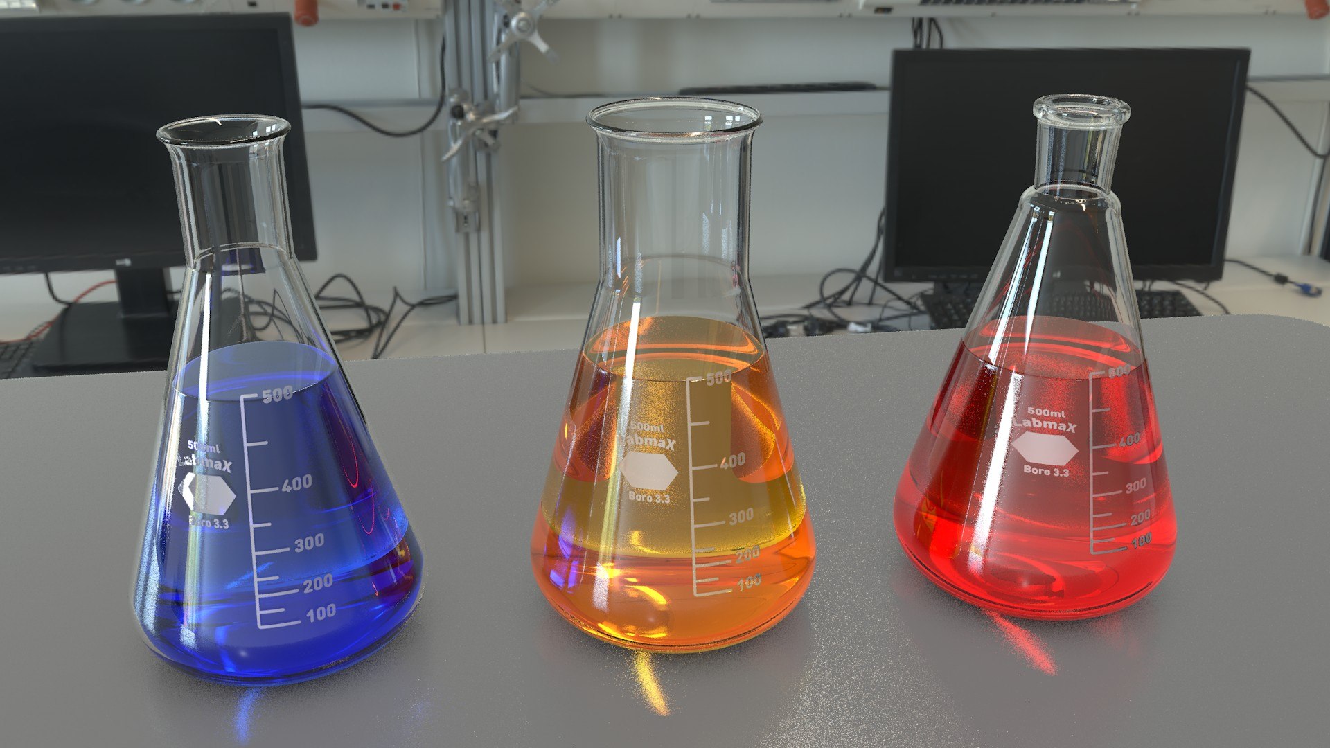 3D Model Erlenmeyer Flask Pack Scene - TurboSquid 2343490