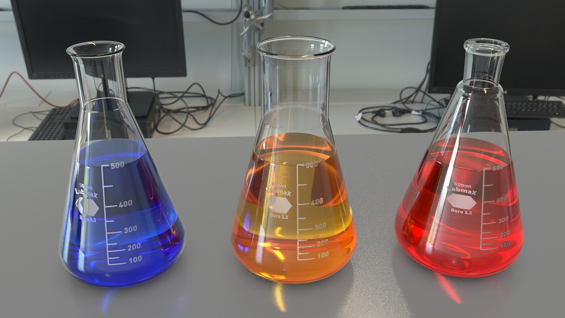 3D Model Erlenmeyer Flask Pack Scene - TurboSquid 2343490