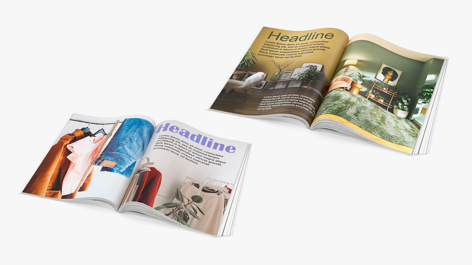 3D Mockup Open Magazines Collection - TurboSquid 2192306