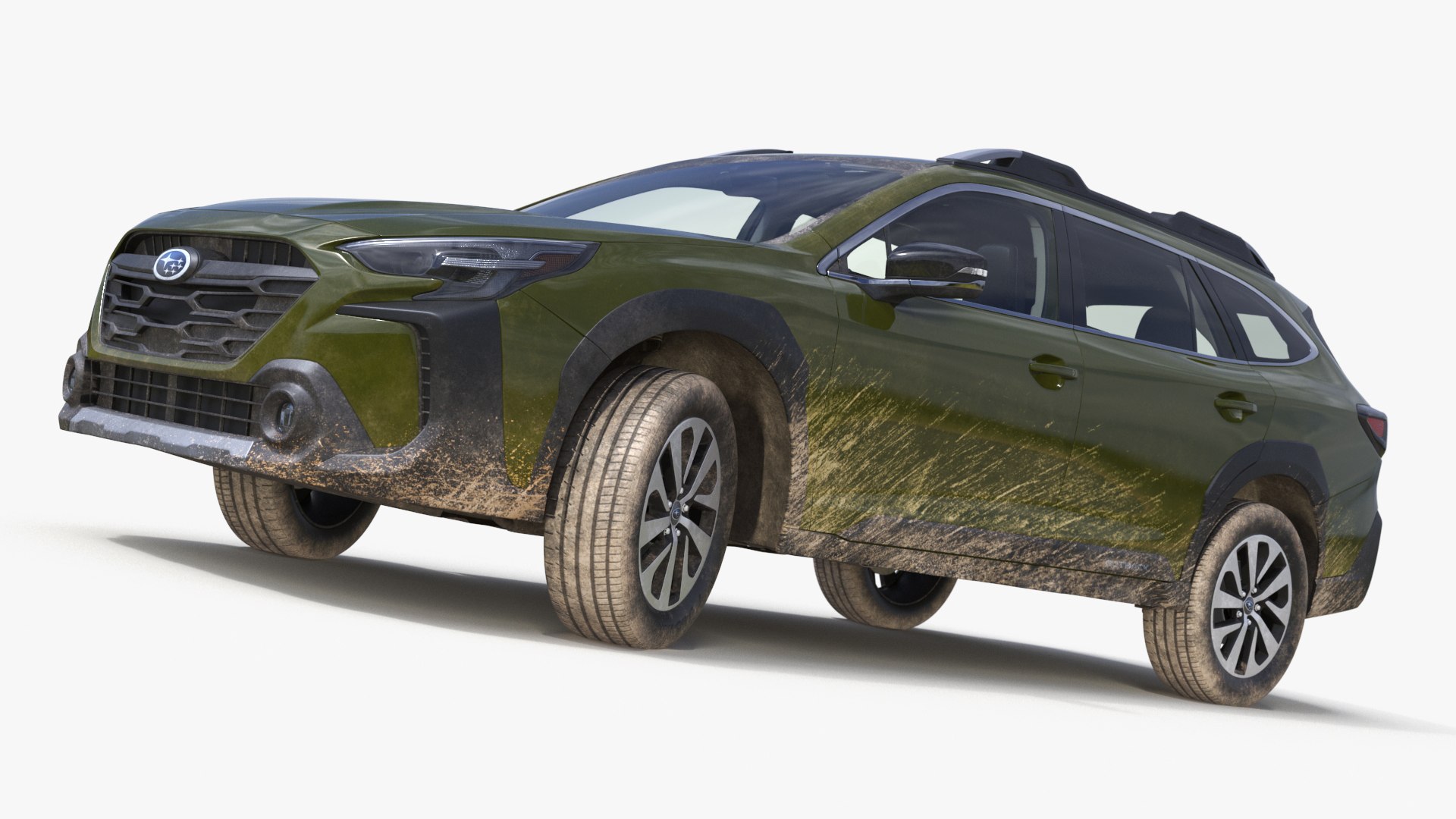 Subaru Outback 2025 Green Dirty Rigged 3D Model - TurboSquid 2364960