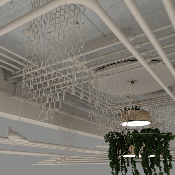 Pipes industrial ceiling 3D - TurboSquid 1724097