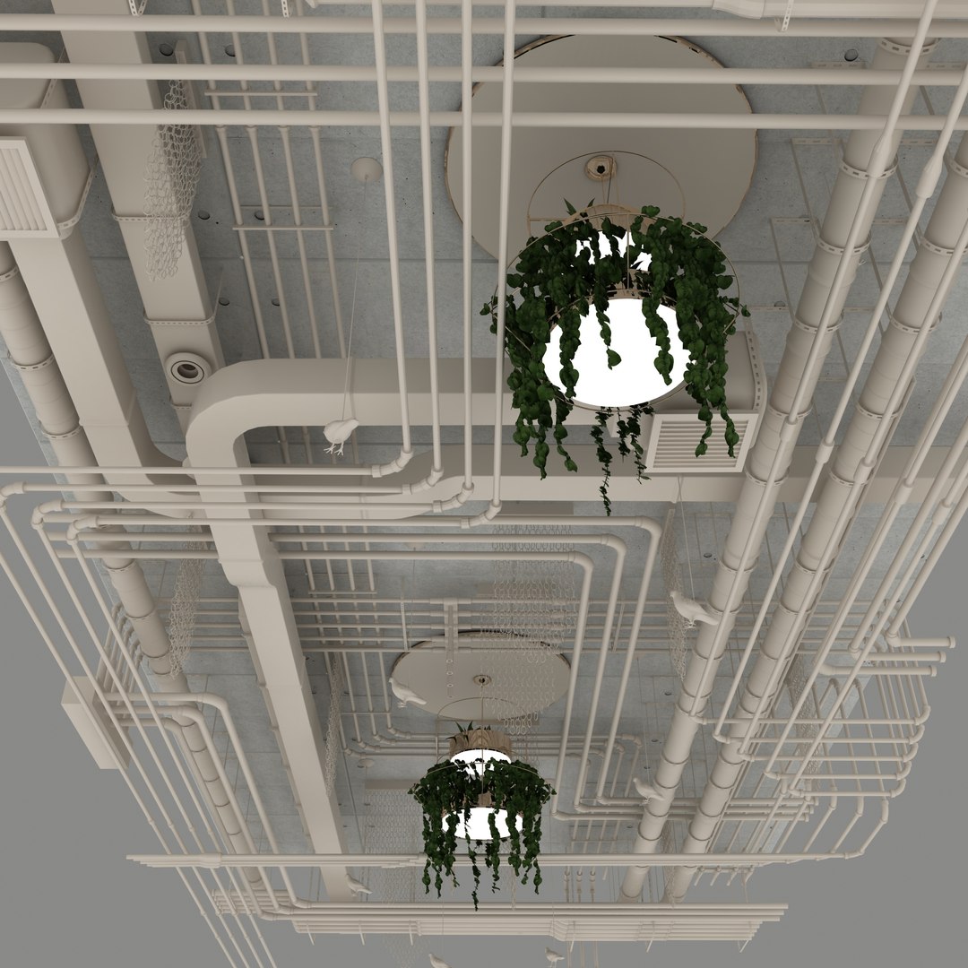 Pipes Industrial Ceiling 3D - TurboSquid 1724097