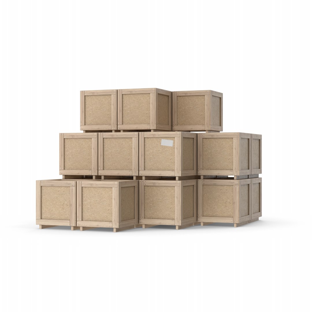 3D Stack Of Cargo Crate Boxes Model - TurboSquid 1995795