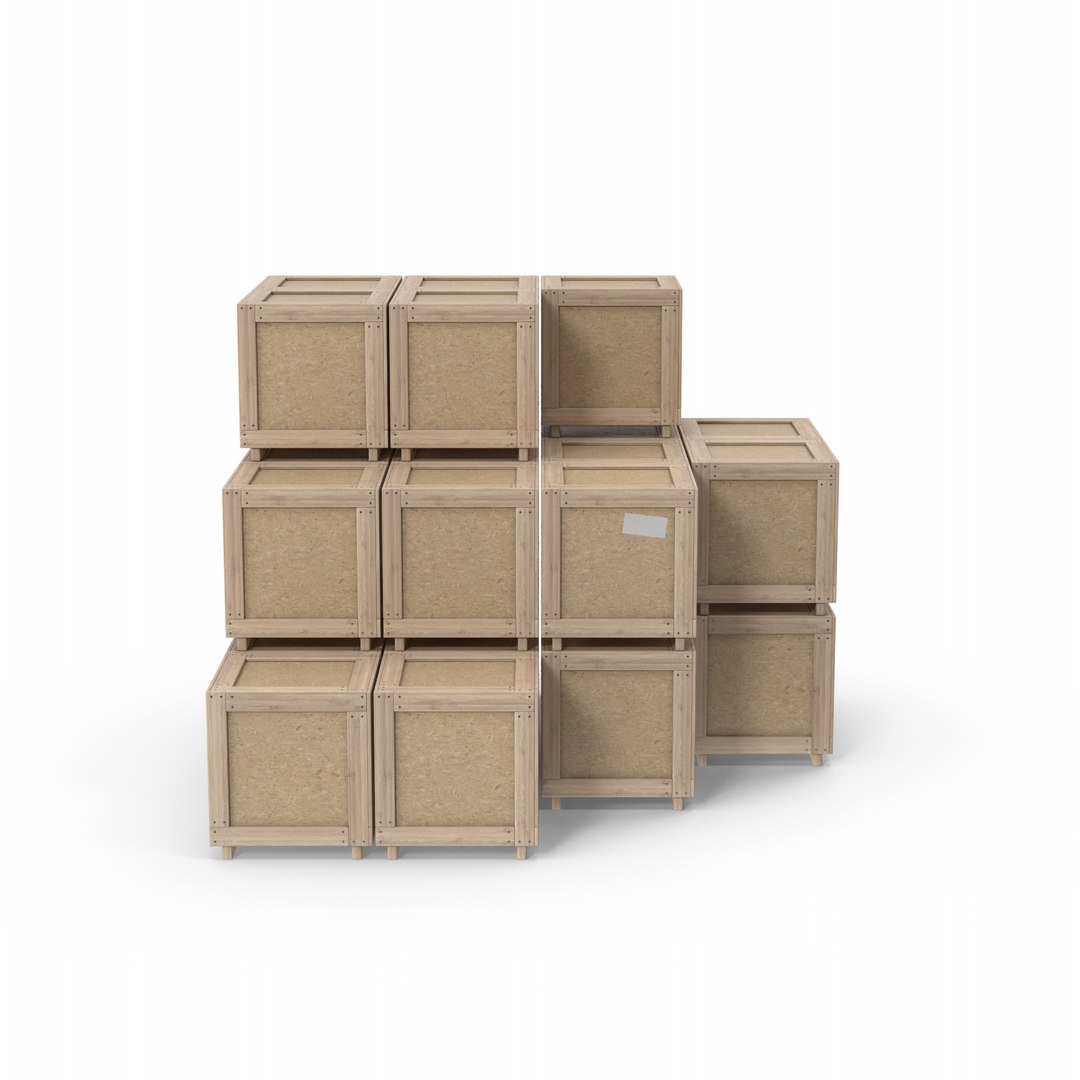 3D Stack Of Cargo Crate Boxes Model - TurboSquid 1995795