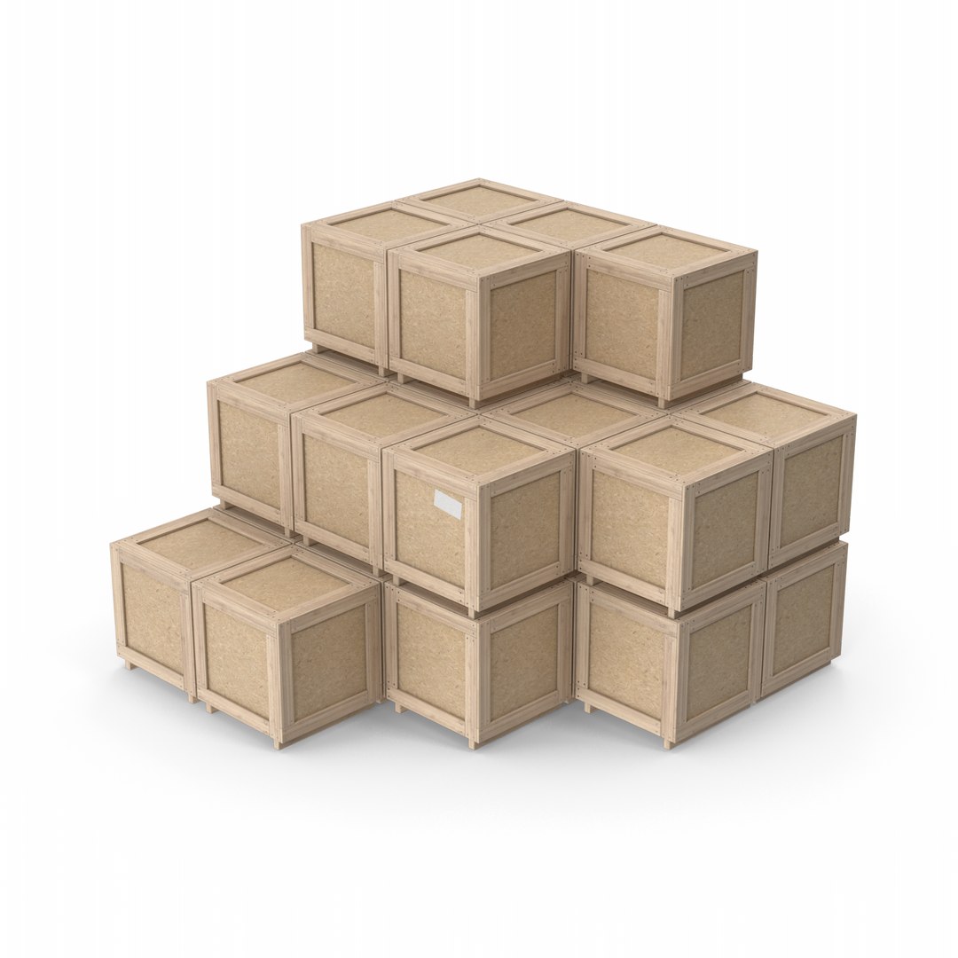 3D Stack Of Cargo Crate Boxes Model - TurboSquid 1995795