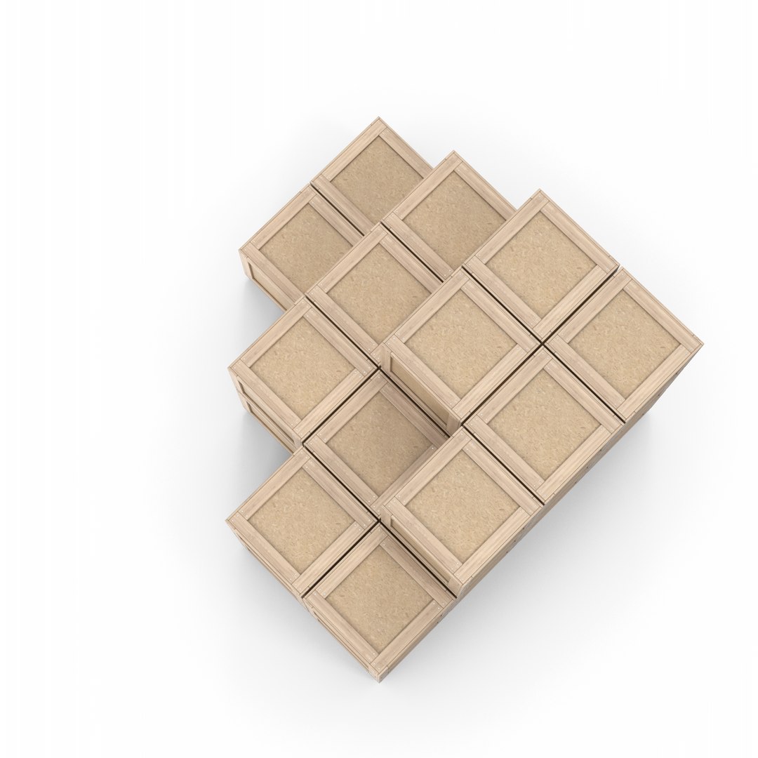 3D Stack Of Cargo Crate Boxes Model - TurboSquid 1995795