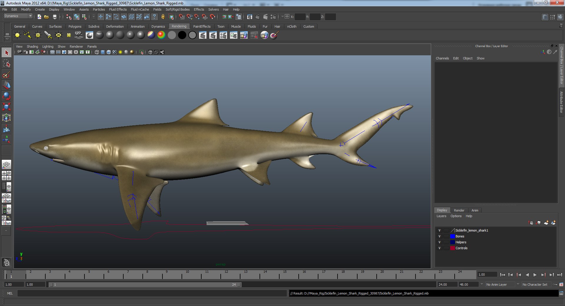 Ma Sicklefin Lemon Shark Rigged