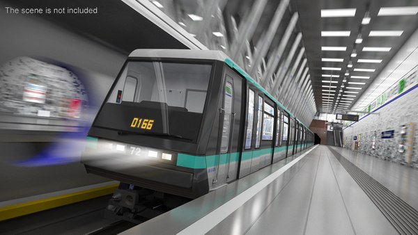 modelo 3d Tren subterráneo moderno en la estación de metro ...