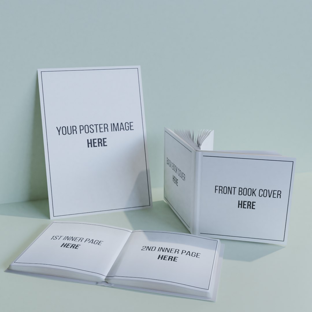 Book Poster Mockup 3D - TurboSquid 1467324