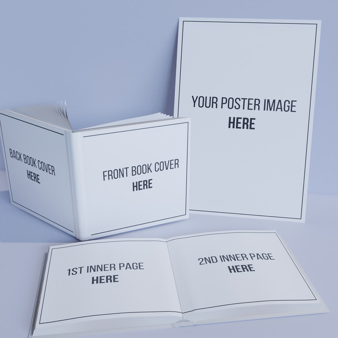 Book Poster Mockup 3D - TurboSquid 1467324