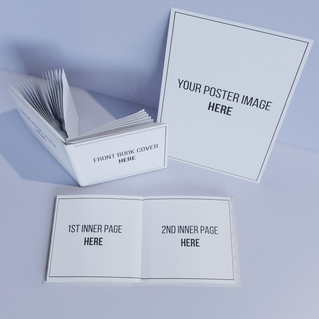 Book Poster Mockup 3D - TurboSquid 1467324