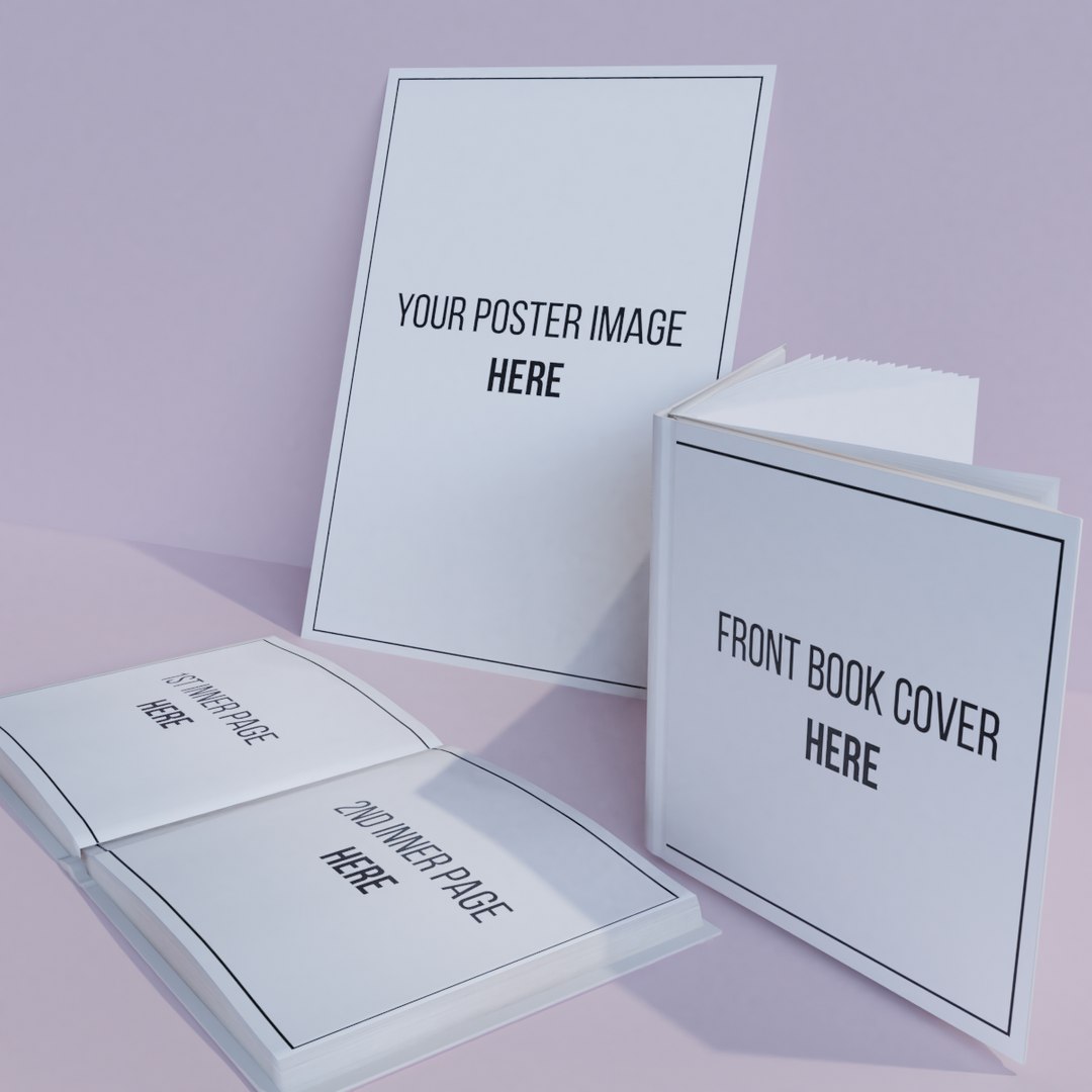 Book Poster Mockup 3D - TurboSquid 1467324