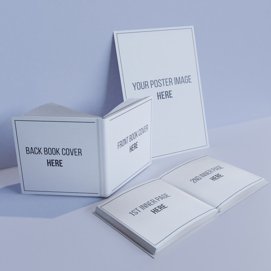 Book Poster Mockup 3D - TurboSquid 1467324