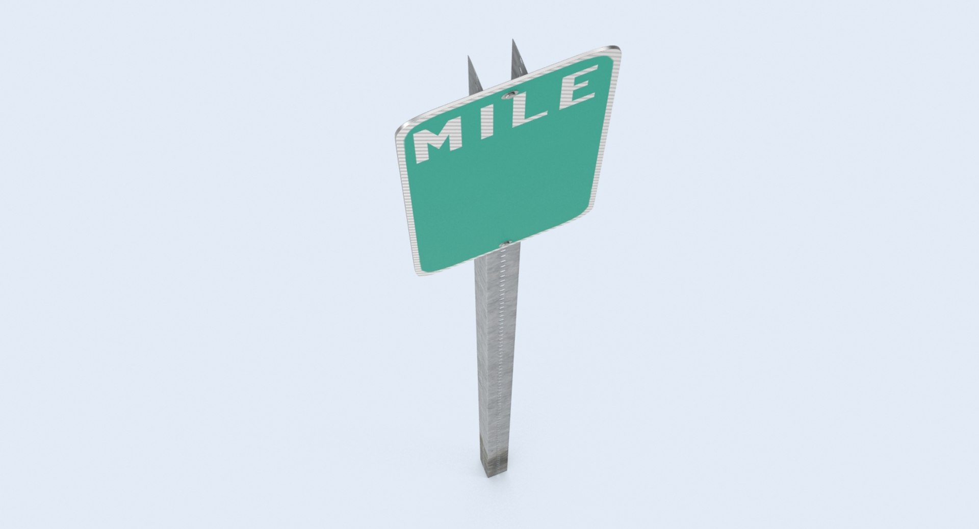 Highway Mile Sign Medium 3d Model