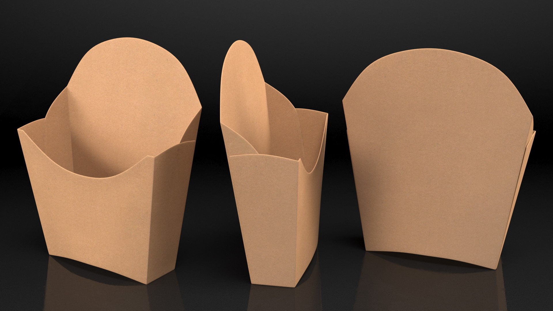 French Fry Box Craft Paper Generic model - TurboSquid 1858095