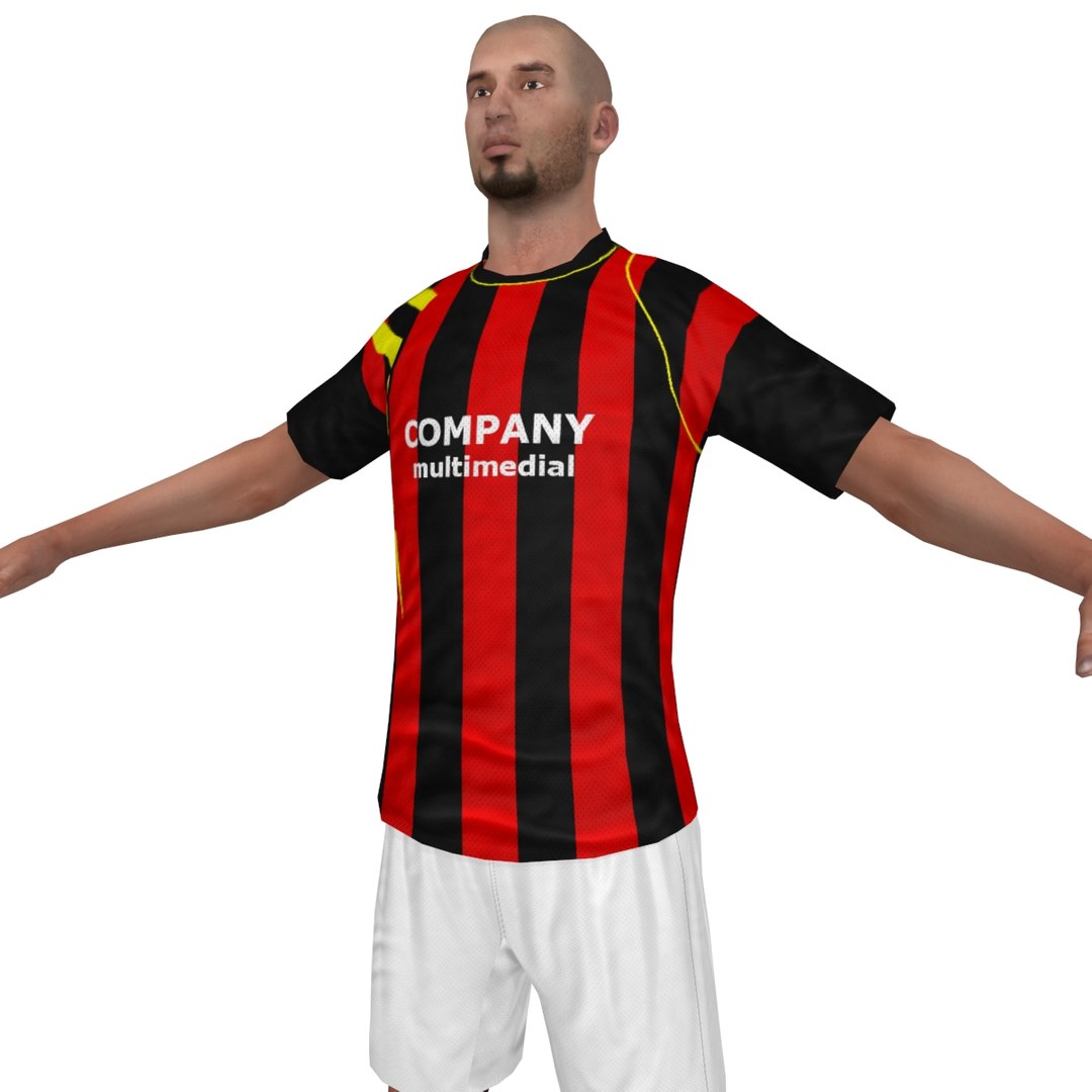 3d model rigged soccer player 1